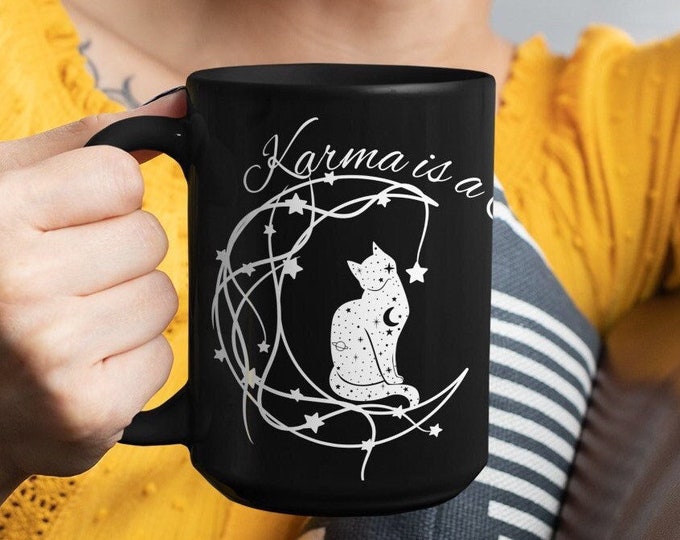 Fat Black and White Tuxedo Cat Coffee Mug 11oz & 15oz Cat Mugs Tuxedo ...