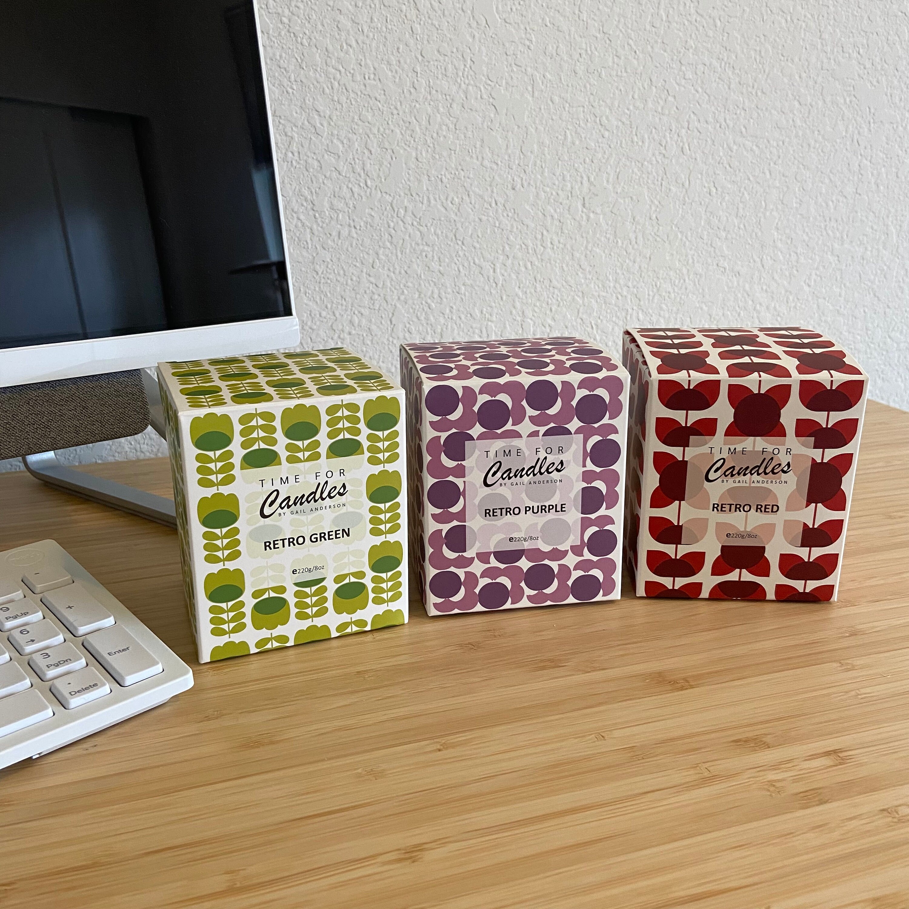 Retro 3 Candle Pack Vintage Design Candle Mid Century Modern Candles ...