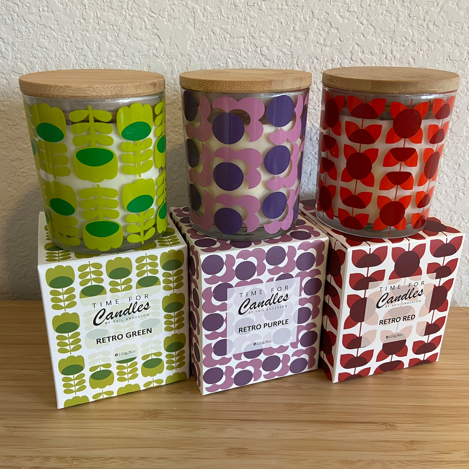Retro 3 Candle Pack Vintage Design Candle Mid Century - Etsy