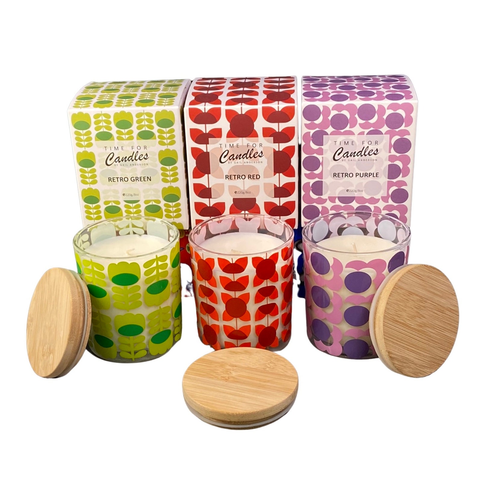 Retro 3 Candle Pack Vintage Design Candle Mid Century - Etsy