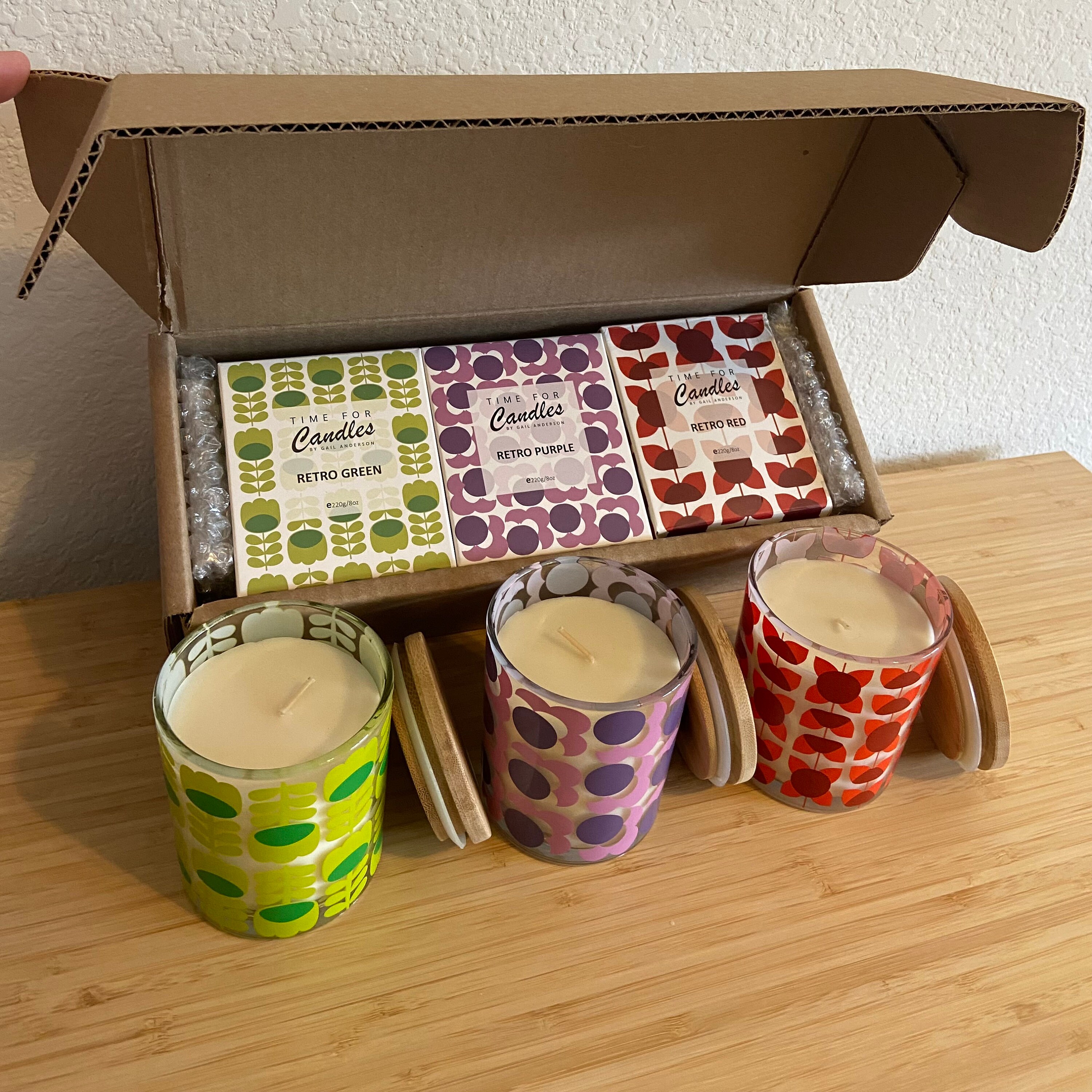 Retro 3 Candle Pack Vintage Design Candle Mid Century Modern Candles ...