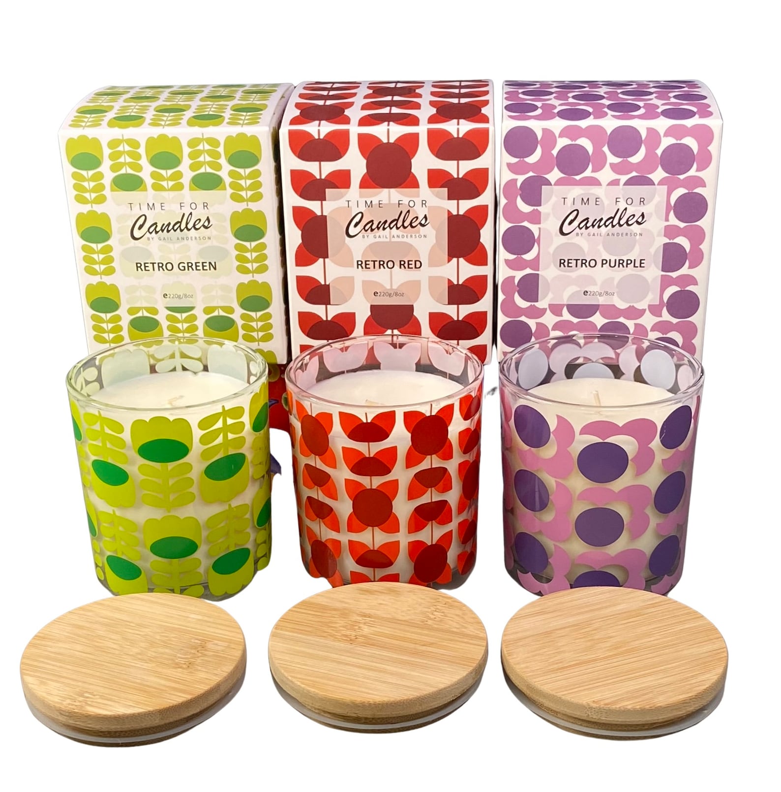 Retro 3 Candle Pack Vintage Design Candle Mid Century - Etsy