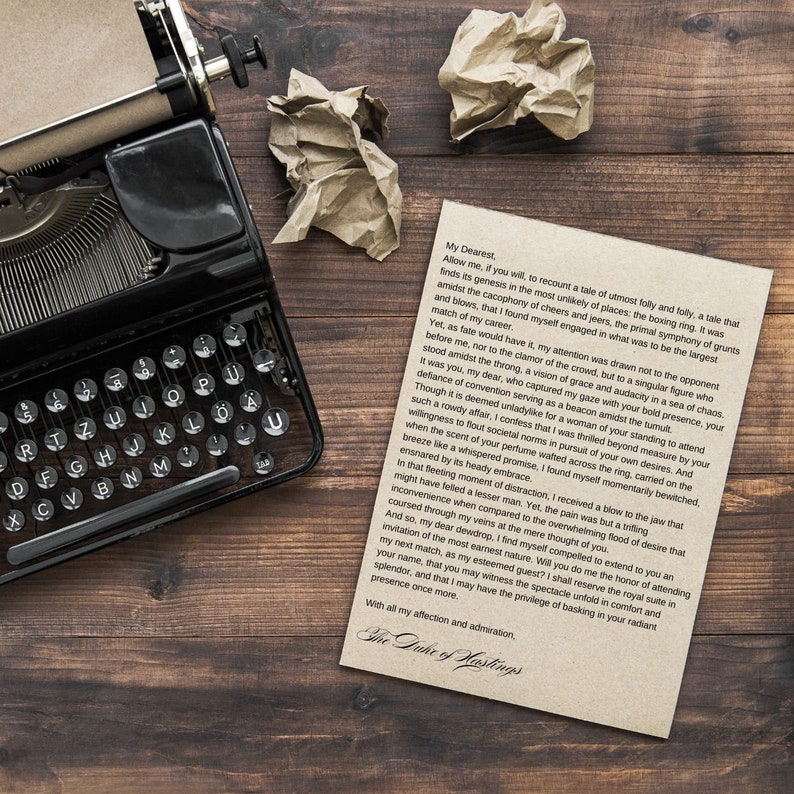 Regency Style Love Letters, Download PDF Printable, Duke of Hastings ...
