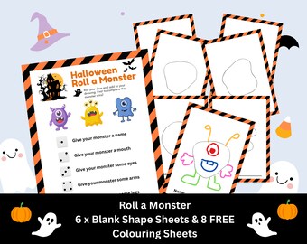 Roll A Monster Game | Printable Halloween Game | Halloween Activity for ...