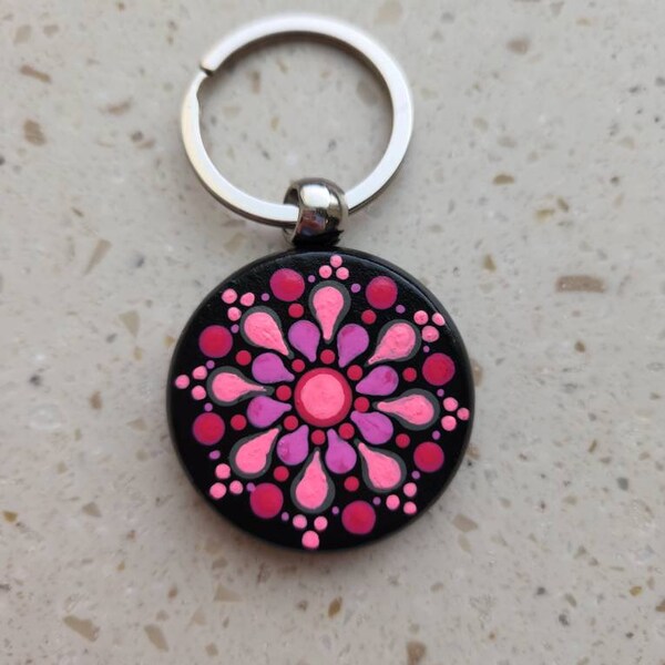 Dot Mandala Keychain - Etsy