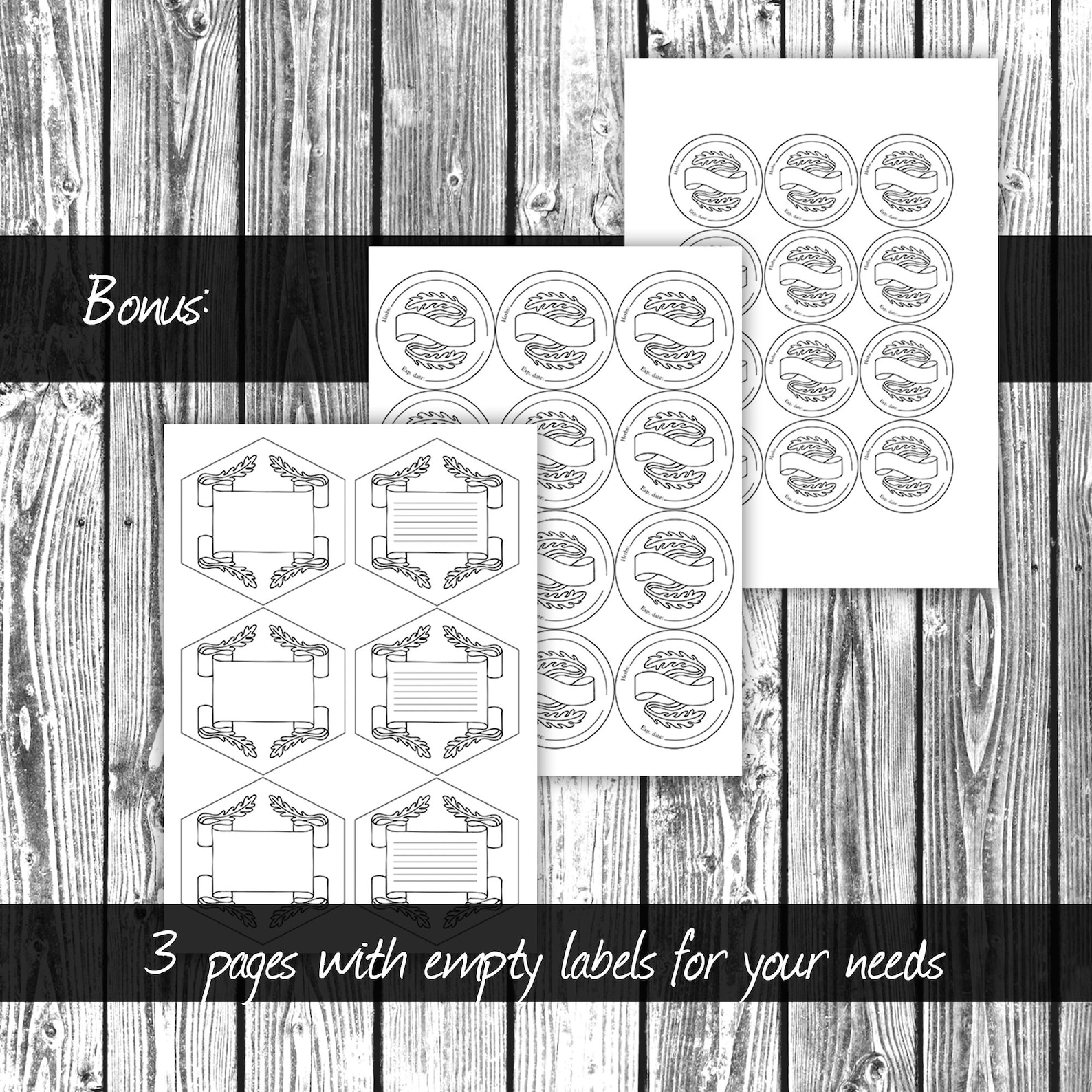 Medieval Herbalist Apothecary Labels, Jar Labels, Herbal Preparations ...