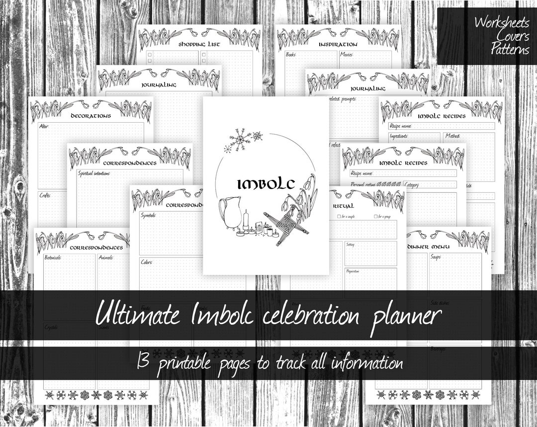 Imbolc Celebration Guide, Sabbat Planner, Witchy Planner, Wheel of the Year, Grimoire, Book of ...