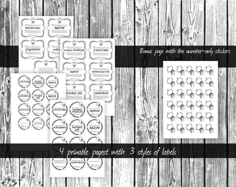 Herbalist Apothecary Labels, Jar Labels, Herbal Preparations Custom ...