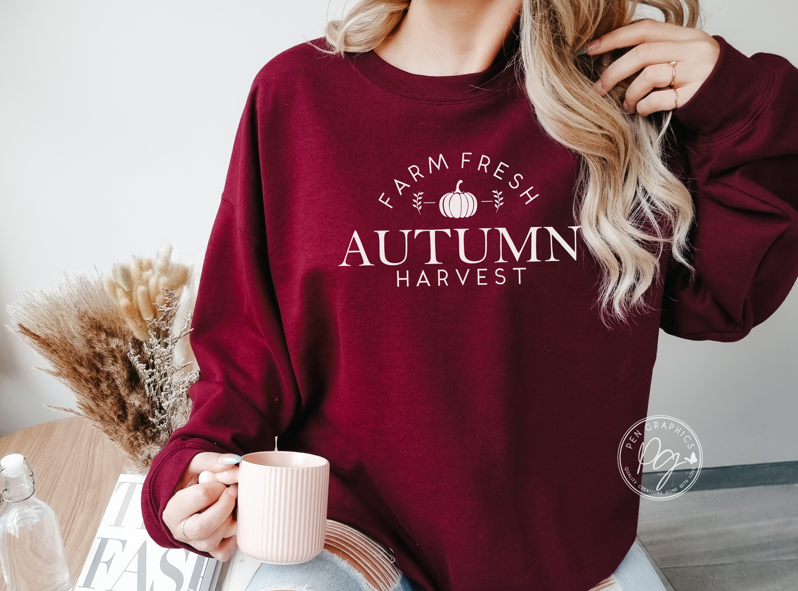 Autumn Harvest, Fall Sweatshirt, Cute Pumpkin Shirt, Halloween Crewneck ...