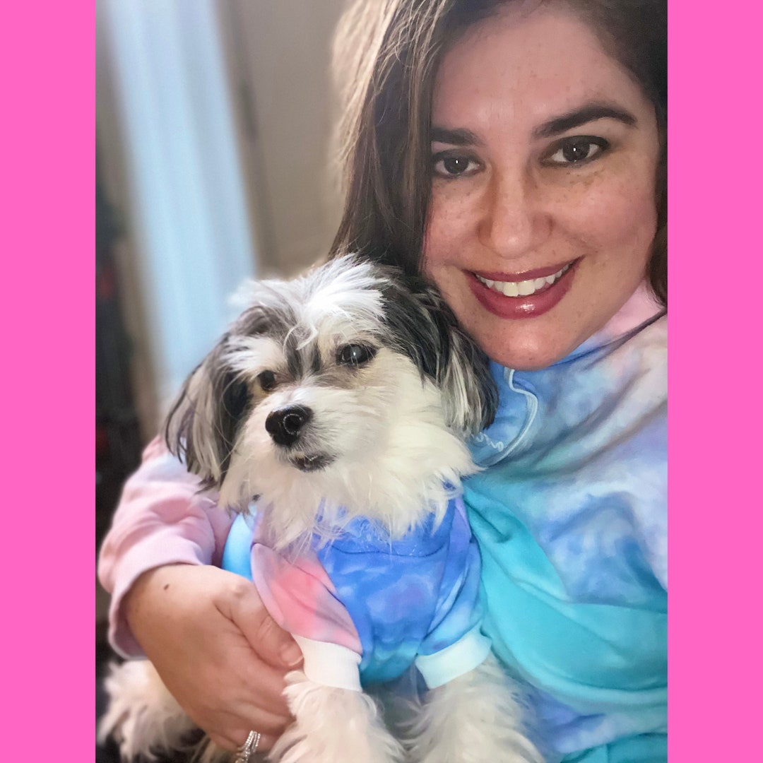 Tie Dye Dog Hoodie: Cotton Candy Pet Sweatshirt With Leash Slot - Etsy