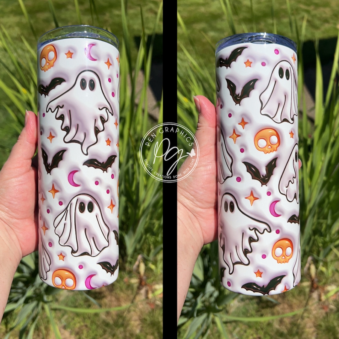 Ghosts Tumbler Spooky Season Halloween Tumbler Puff - Etsy