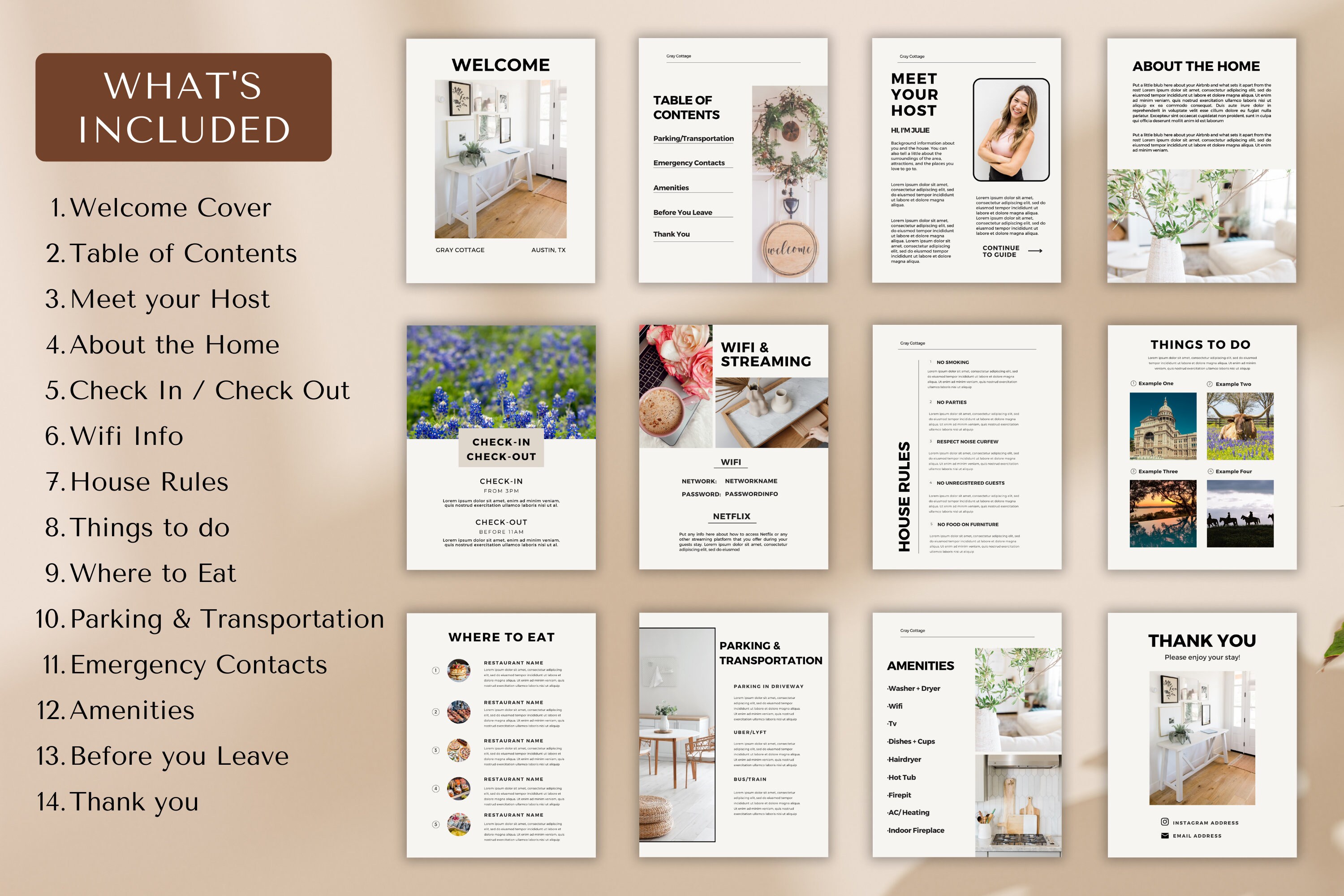 Airbnb Welcome Book Template VRBO Welcome Book Template - Etsy