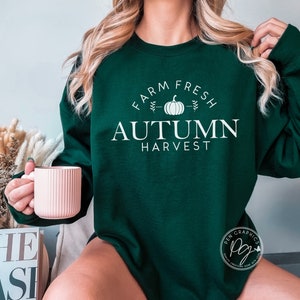 Autumn Harvest, Fall Sweatshirt, Cute Pumpkin Shirt, Halloween Crewneck ...