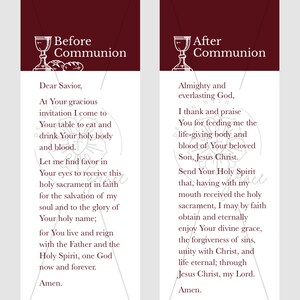 Before and After Communion Prayer Bookmark - Digital Download - Etsy