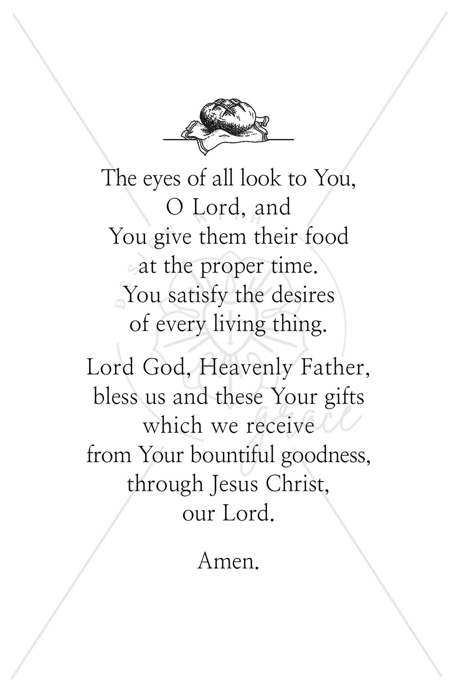 Table Prayer Card - Digital Download - Etsy