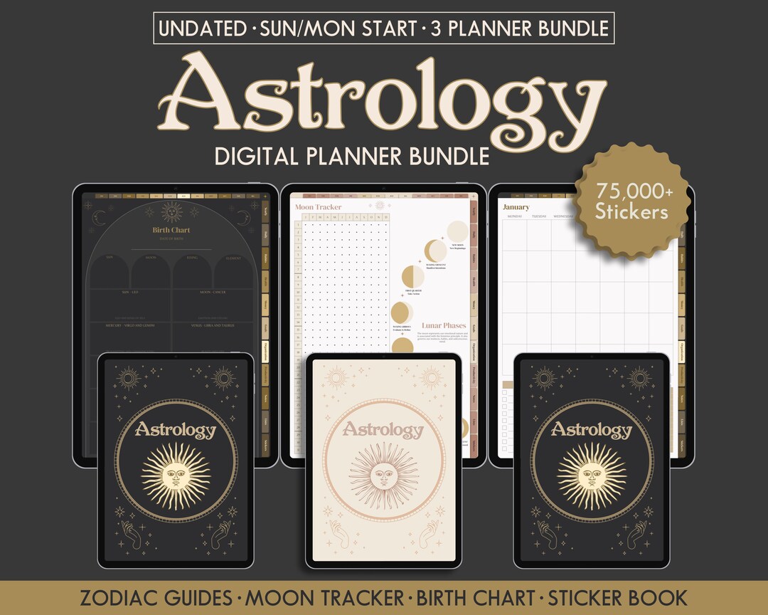 Astrology Digital Planner Bundle Custom Birth Chart Zodiac Life Guide ...