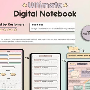 Kawaii Pastel Digital Notebook|multi Subject|student Journal|lined,grid ...