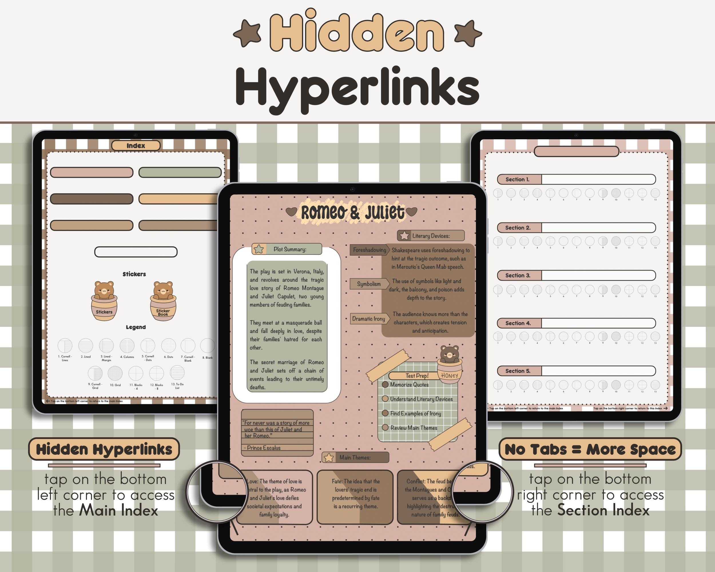 Cute Digital Notebook Student Multi Subject Composition Book ...