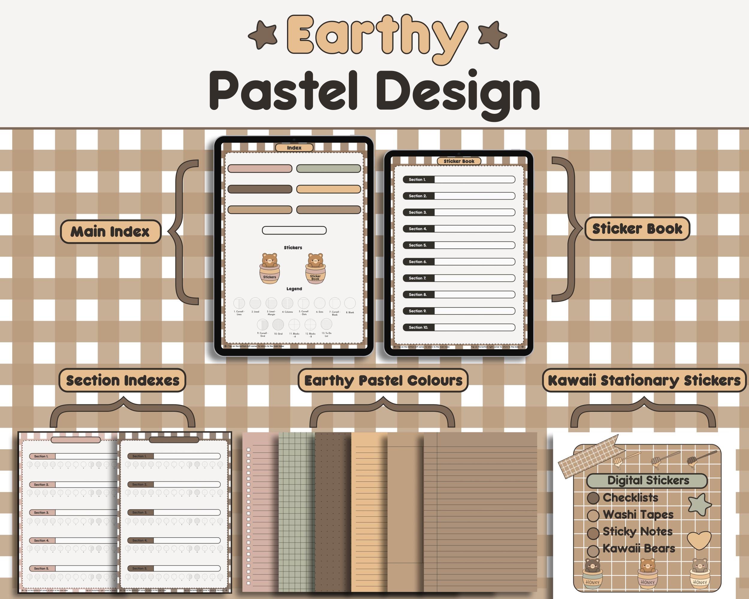 Cute Digital Notebook Student Multi Subject Composition Book ...