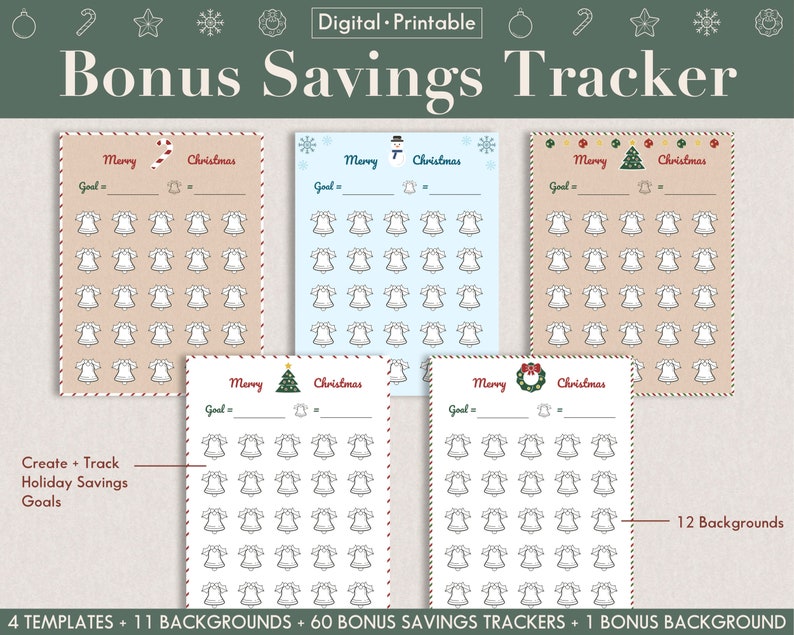 Digital Holiday Gift Tracker Printable Christmas Planner With Saving ...