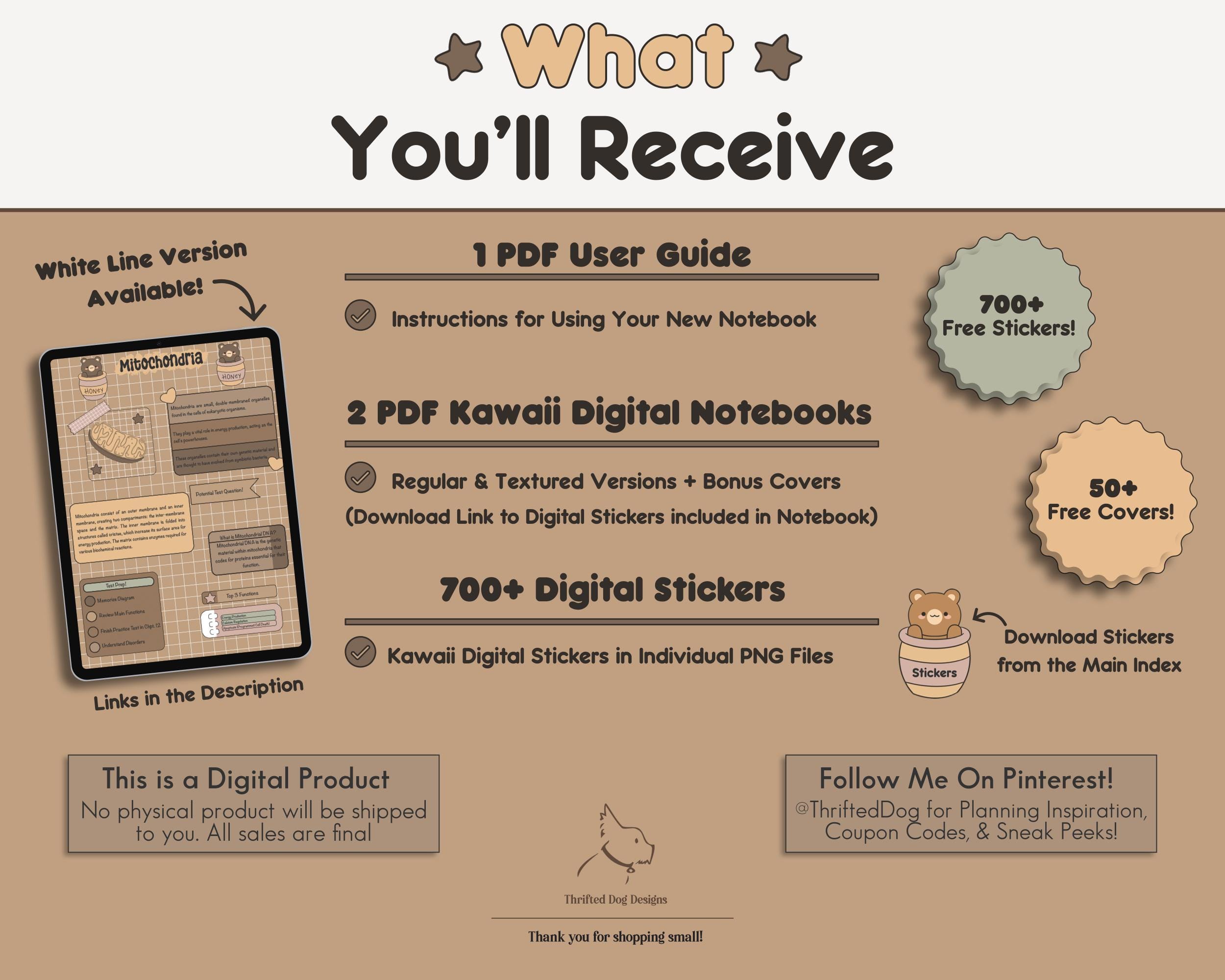 Cute Digital Notebook Student Multi Subject Composition Book ...