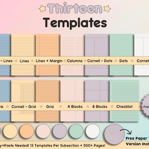 Kawaii Pastel Digital Notebook|multi Subject|student Journal|lined,grid ...