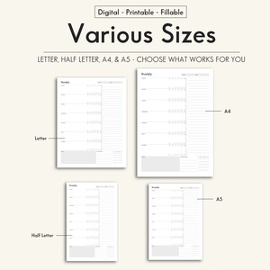 Printable Weekly Planner Mood Icons & Water Goals Habit Tracker ...