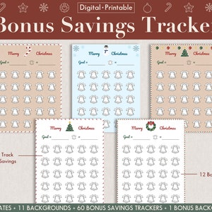 Printable Christmas Gift Tracker Digital Savings Goal Tracker Shopping ...