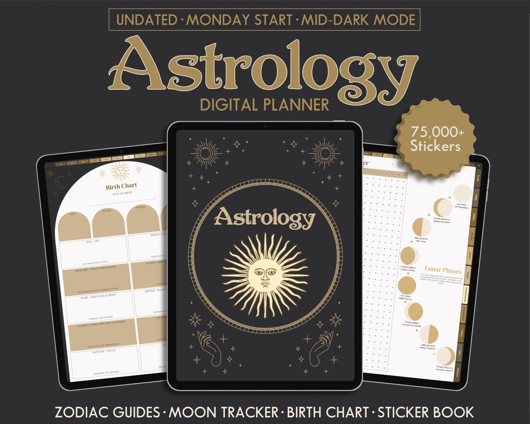 Moon Journal Astrology Digital Planner Zodiac Manifestation Guide ...