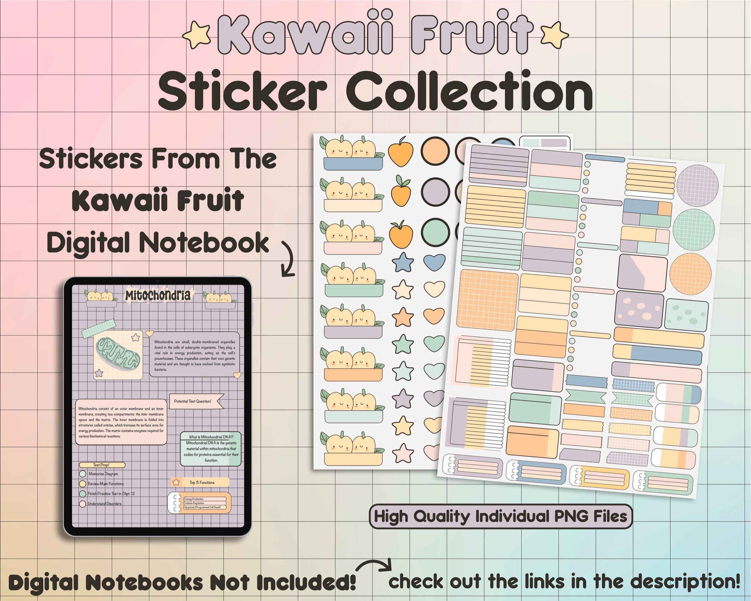 Cute Digital Sticker Bundle Goodnotes Planner Icons Pastel Washi Tape ...
