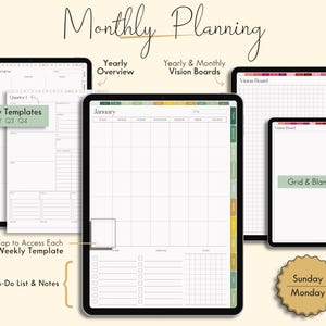 Floral Digital Planner Bundle Goodnotes Undated Monthly Budget Planner ...