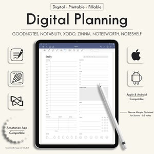 Printable Daily Planner Digital Productivity Planner Fillable Hourly ...