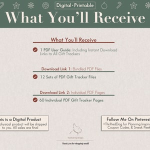 Digital Holiday Gift Tracker Printable Christmas Planner With Saving ...