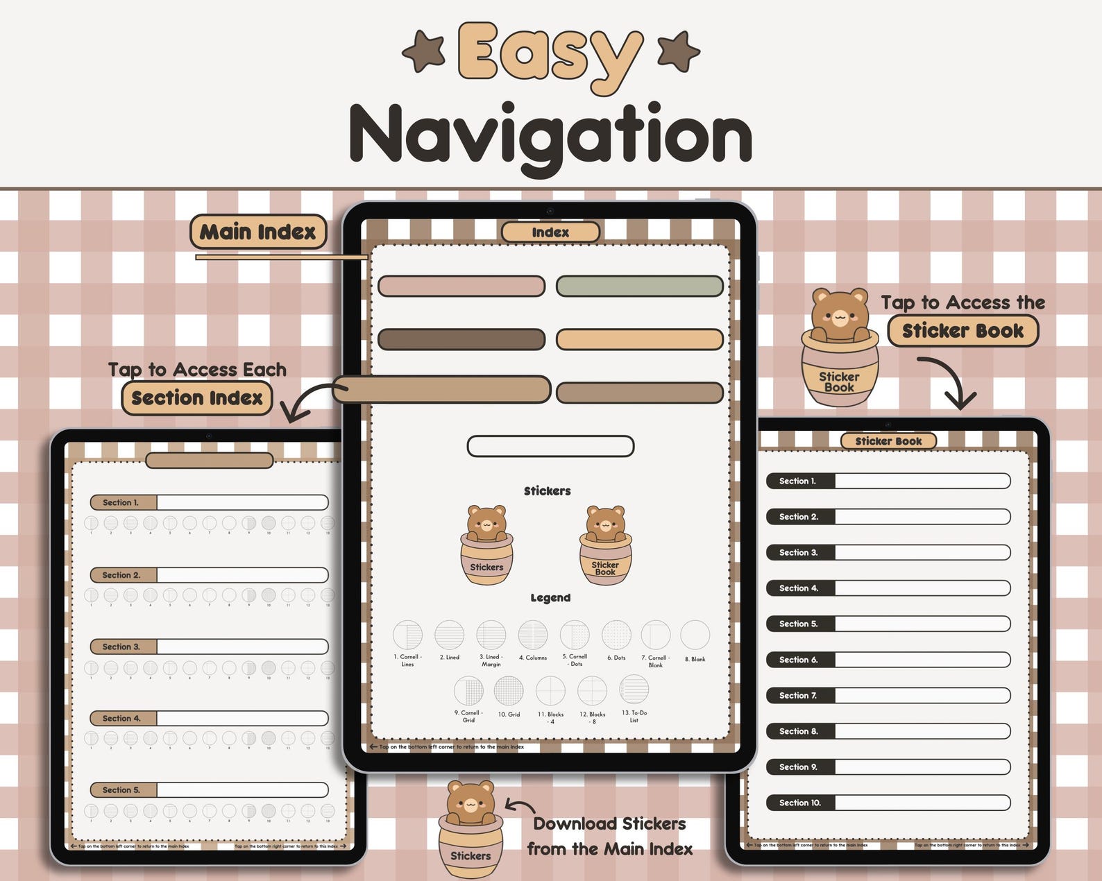 Cute Digital Notebook Student Multi Subject Composition Book ...
