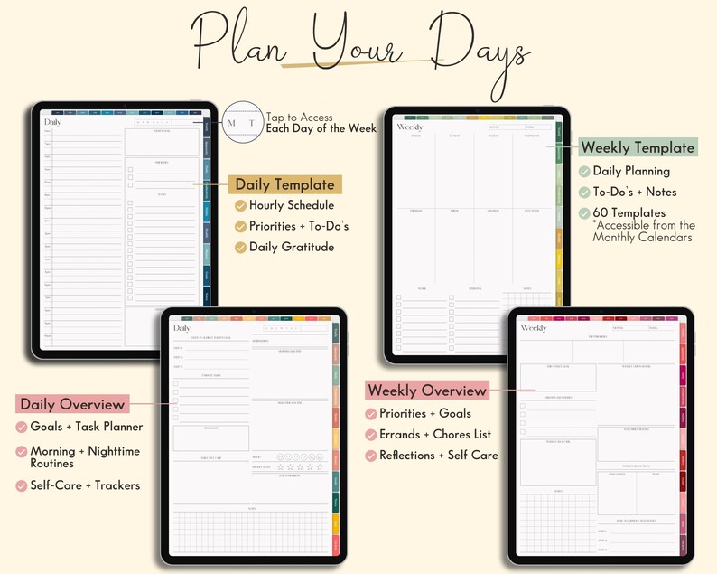 Floral Digital Planner Bundle Goodnotes Undated Monthly Budget Planner ...