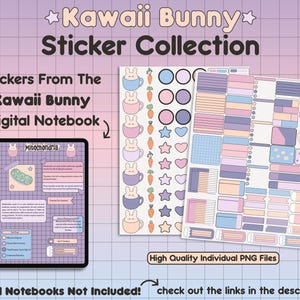 Kawaii Digital Sticker Bundle PNG Widget for Digital Journal Sticker ...