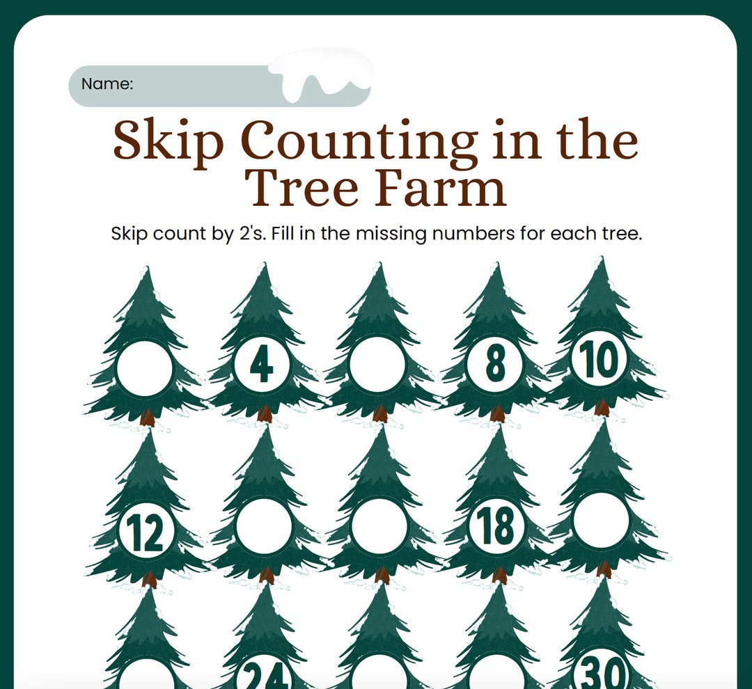 Christmas Skip Counting Worksheet - Etsy
