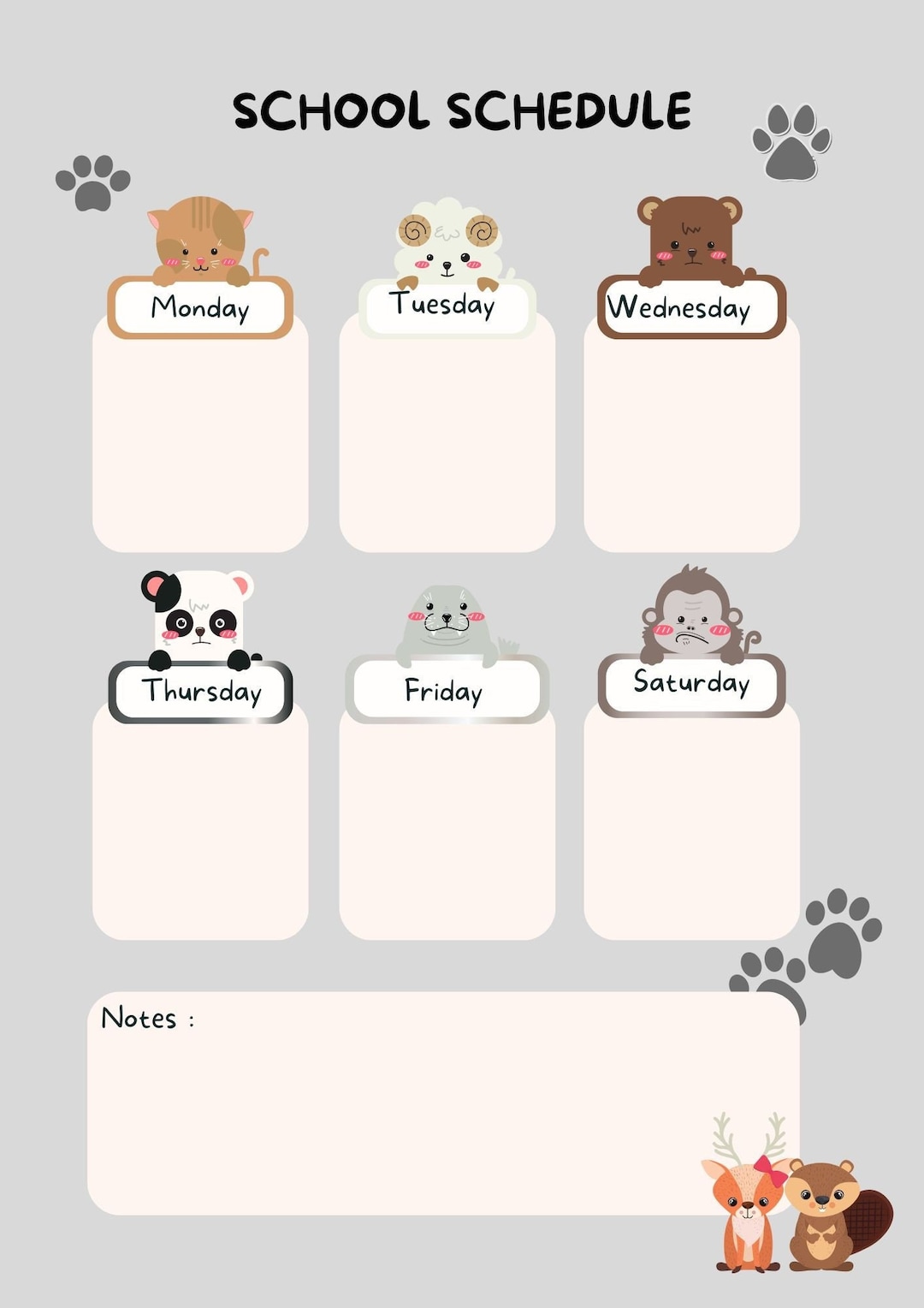 SCHOOL SCHEDULE PRINTABLE Daily Planner, Weekly Planner, Monthly ...