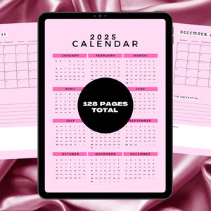 2024-2025 Pink Planner Bundle Digital Planner for iPad Pink Goodnotes ...