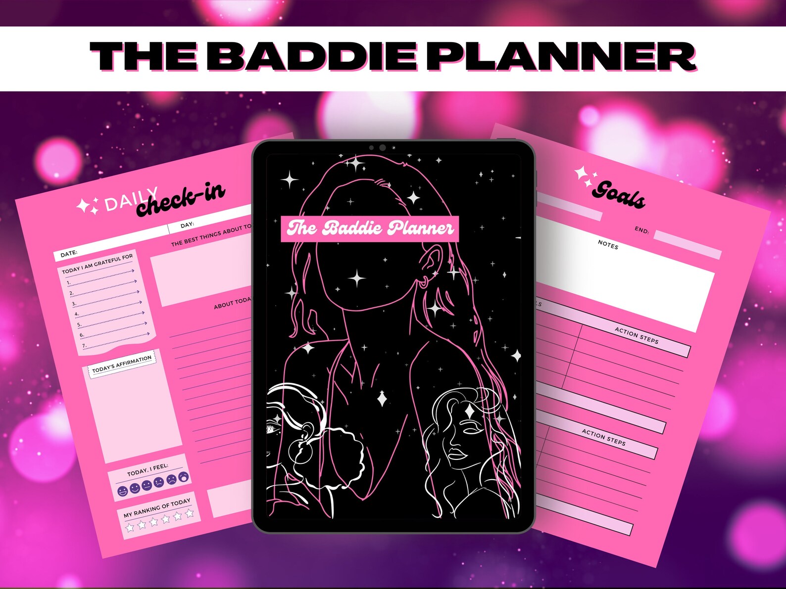 The Baddie Planner | Pink Digital Planner | Girl Boss Planner | Cute ...