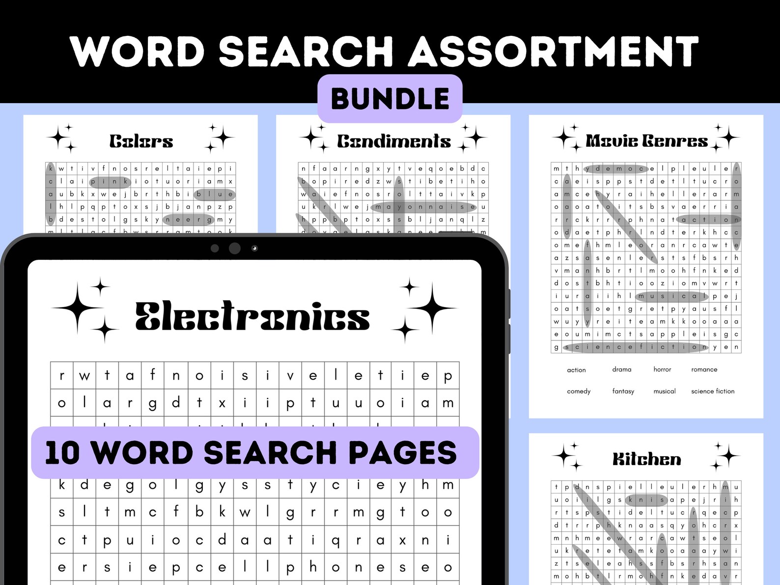 Word Search Puzzle Game | Word Search Printable | 10 Word Searches and ...