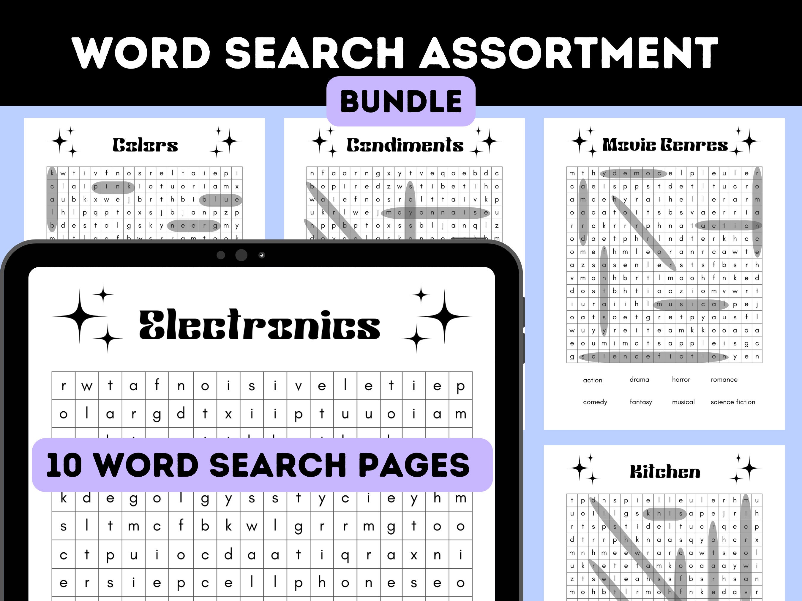 Word Search Puzzle Game | Word Search Printable | 10 Word Searches and ...