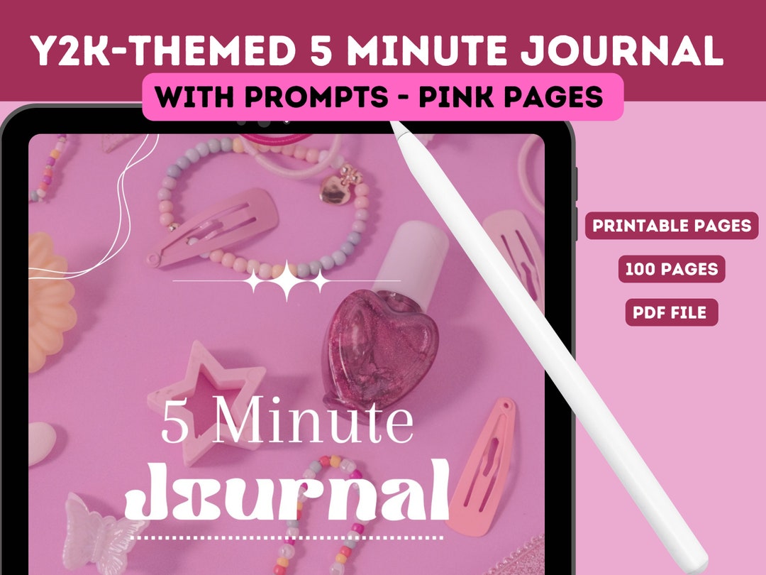 5 Minute Digital Journal: Y2K Pink Theme, Writing Prompts (PDF) - Etsy