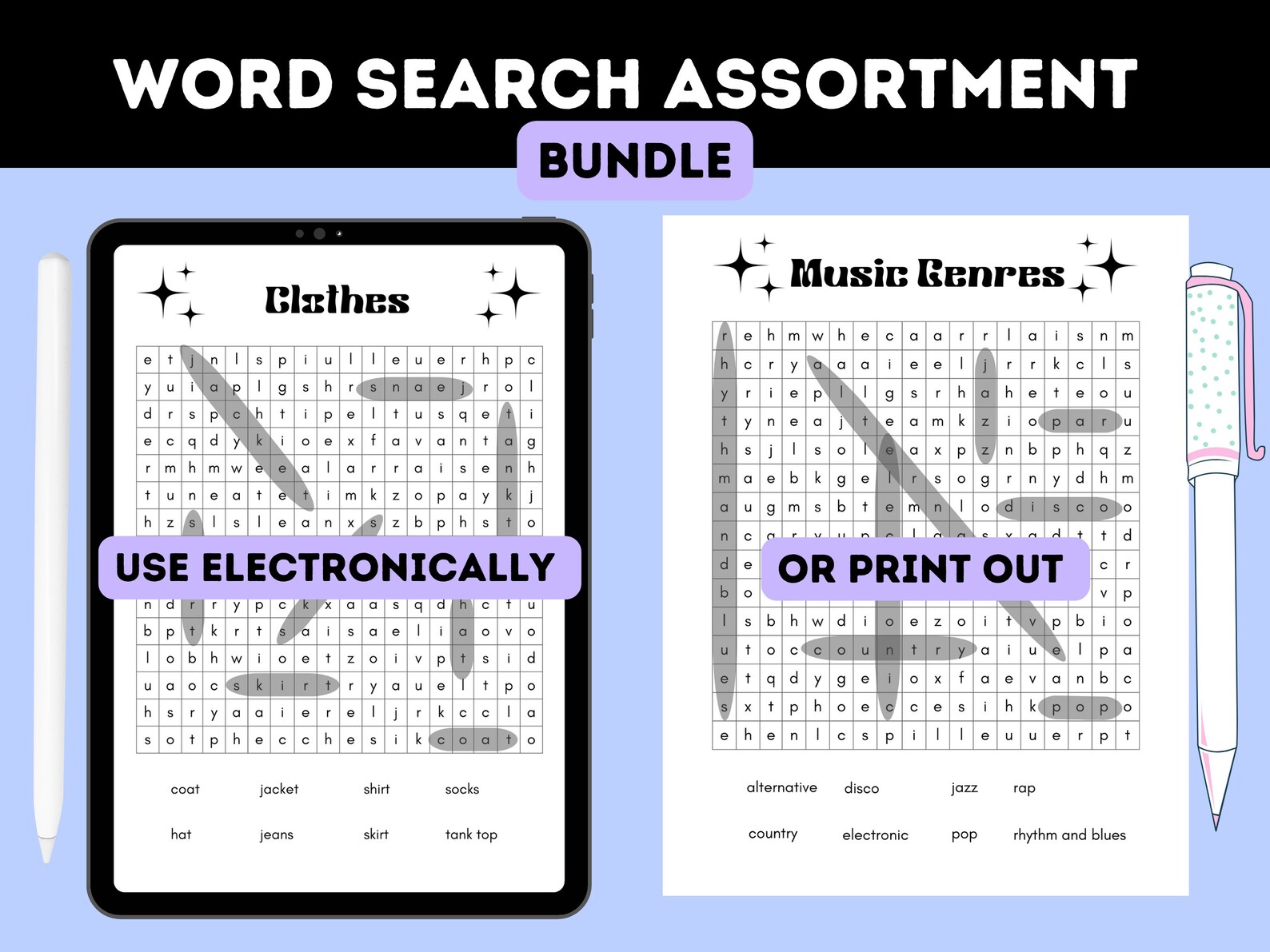 Word Search Puzzle Game Word Search Printable 10 Word - Etsy