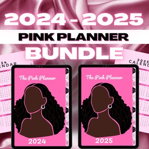 2024-2025 Pink Planner Bundle Digital Planner for iPad Pink Goodnotes ...