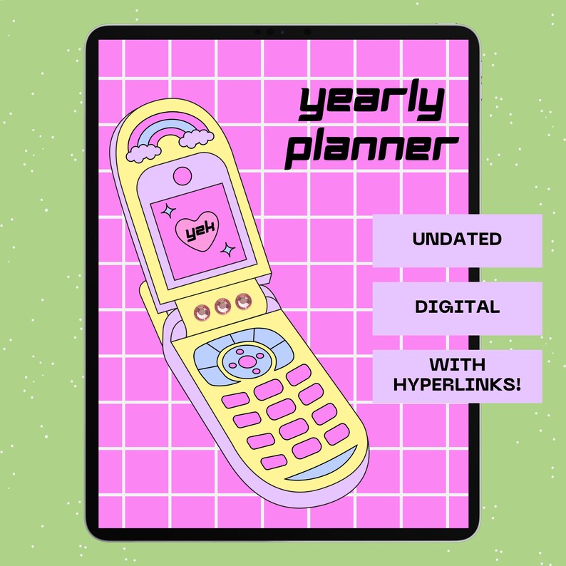 Y2K Digital Yearly Planner Undated Yearly Planner 2000s - Etsy