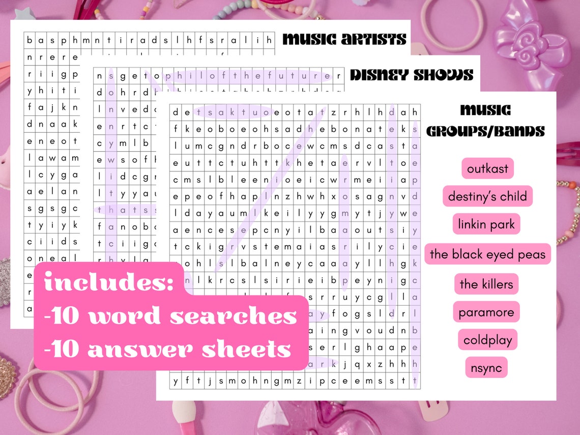Y2K Word Search Book | PDF Word Search | Y2K Lover | Printable Word ...