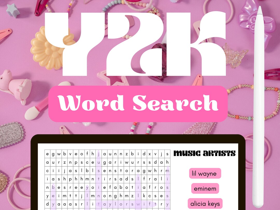 Y2K Word Search Book | PDF Word Search | Y2K Lover | Printable Word ...
