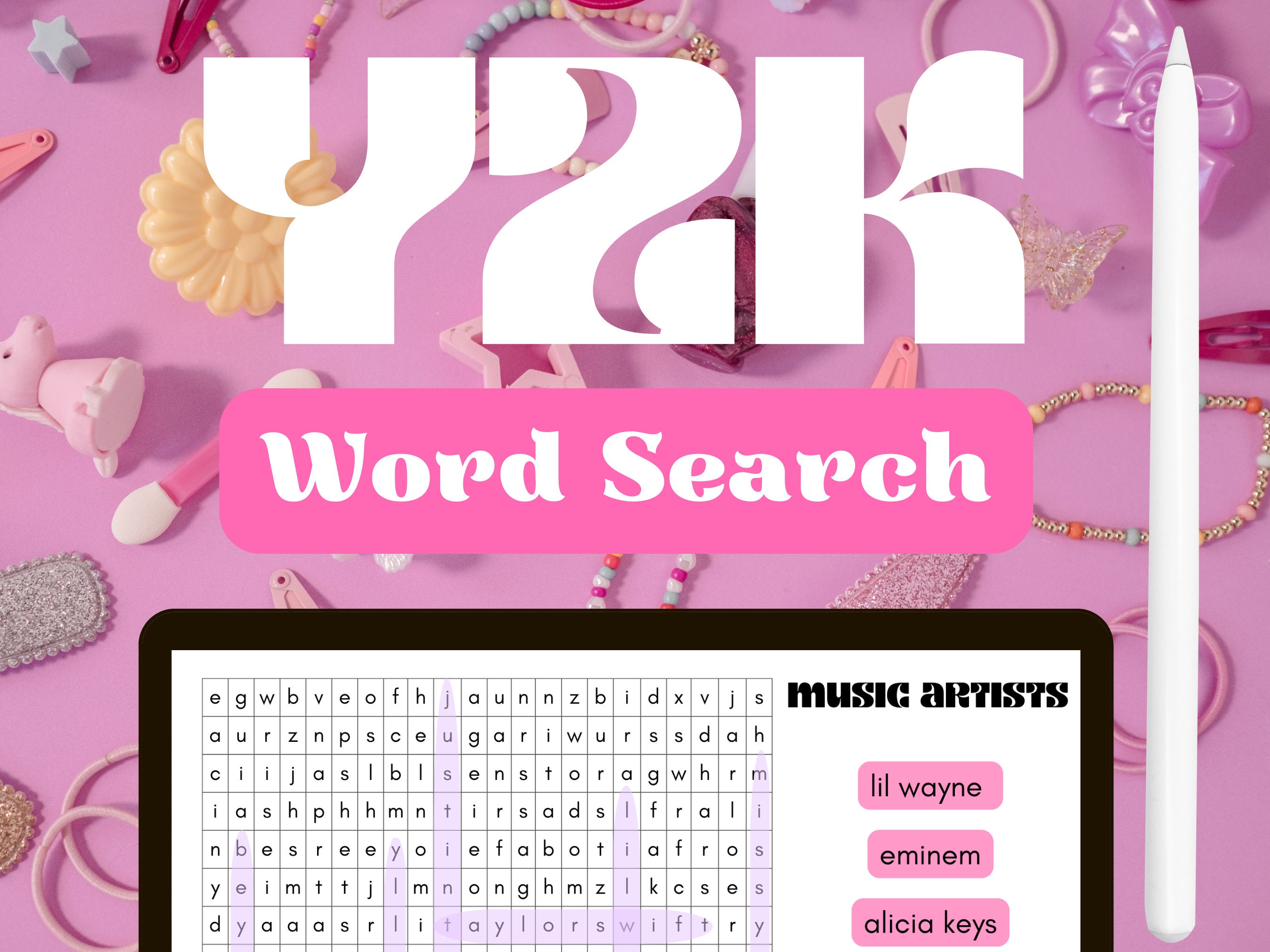 Y2K Word Search Book | PDF Word Search | Y2K Lover | Printable Word ...