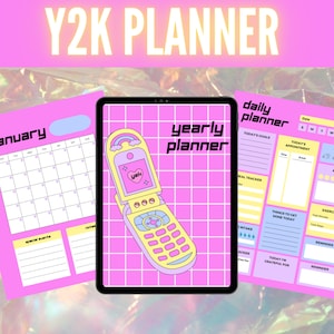 Y2K Digital Yearly Planner | Girly Undated PDF (instant Download) - Etsy